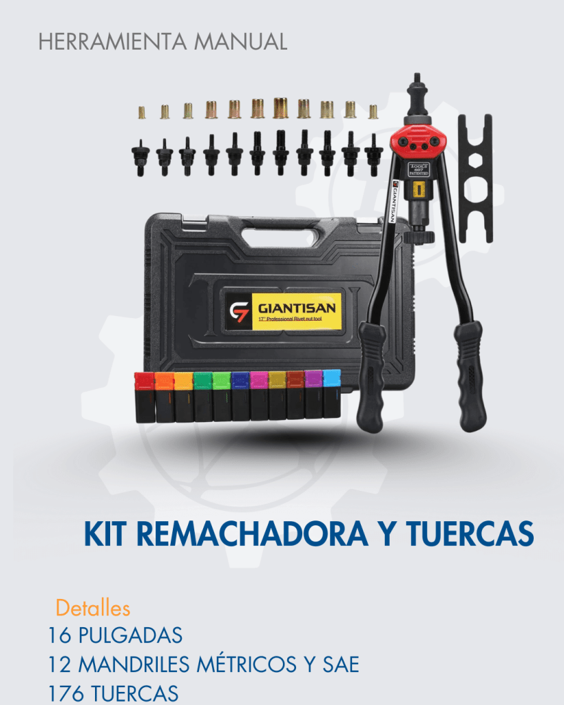 Kit remachadora y tuercas GT607, GIANTISAN – Anexos Industriales